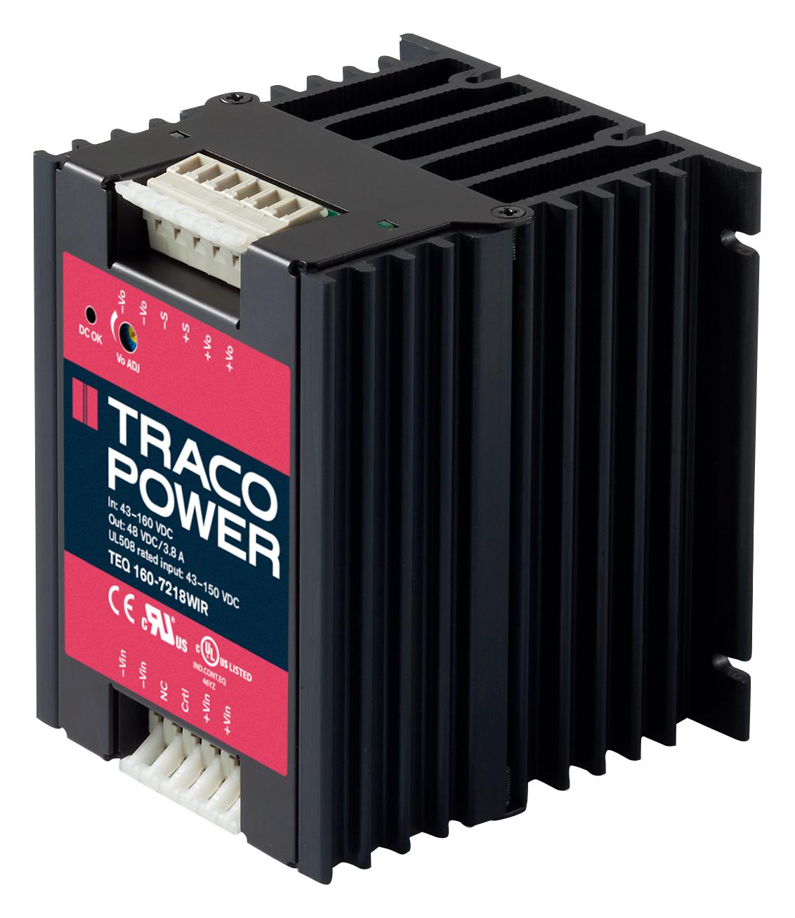 TEQ 160-4815WIR - Traco Power - Isolated Chassis Mount DC/DC Converter, Railway, 4:1