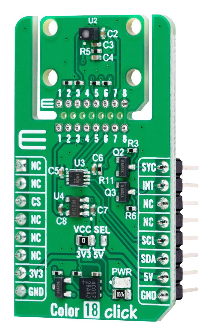 MIKROE-6284 - Mikroelektronika - COLOR 18 CLICK ADD-ON BOARD, I2C, 3.3/5V